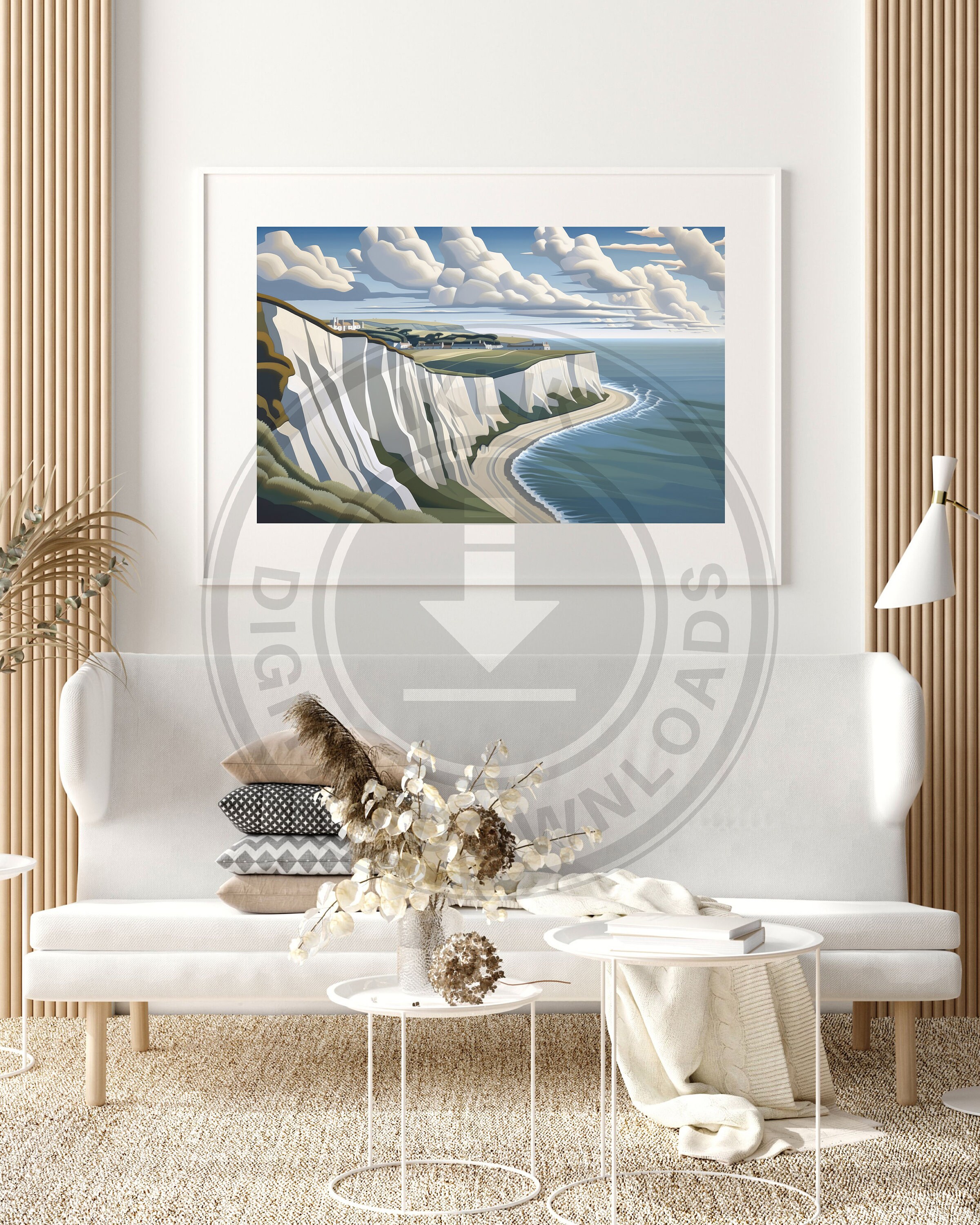 The White Cliffs of Dover Landscape Digital Download - Modern Wall Art ...