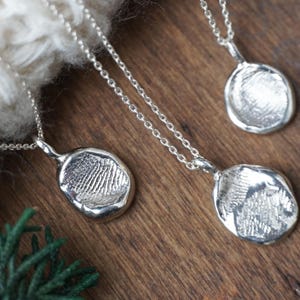 Custom Fingerprint Necklace: 925 Sterling Silver Keepsake - Etsy