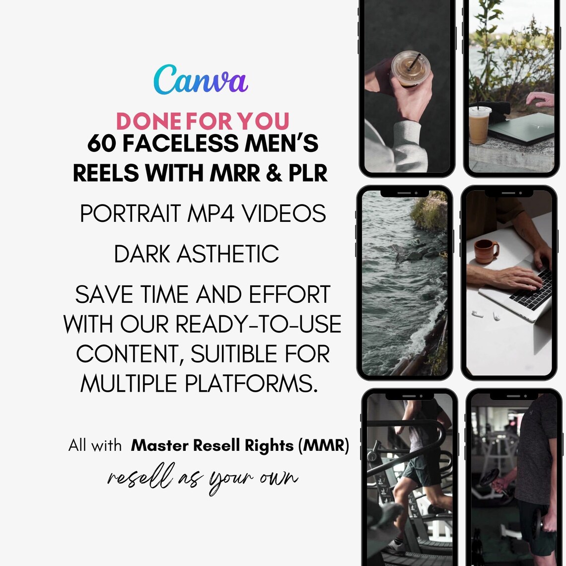 60 Faceless Men's Fitness & Lifestyle Reels - Etsy