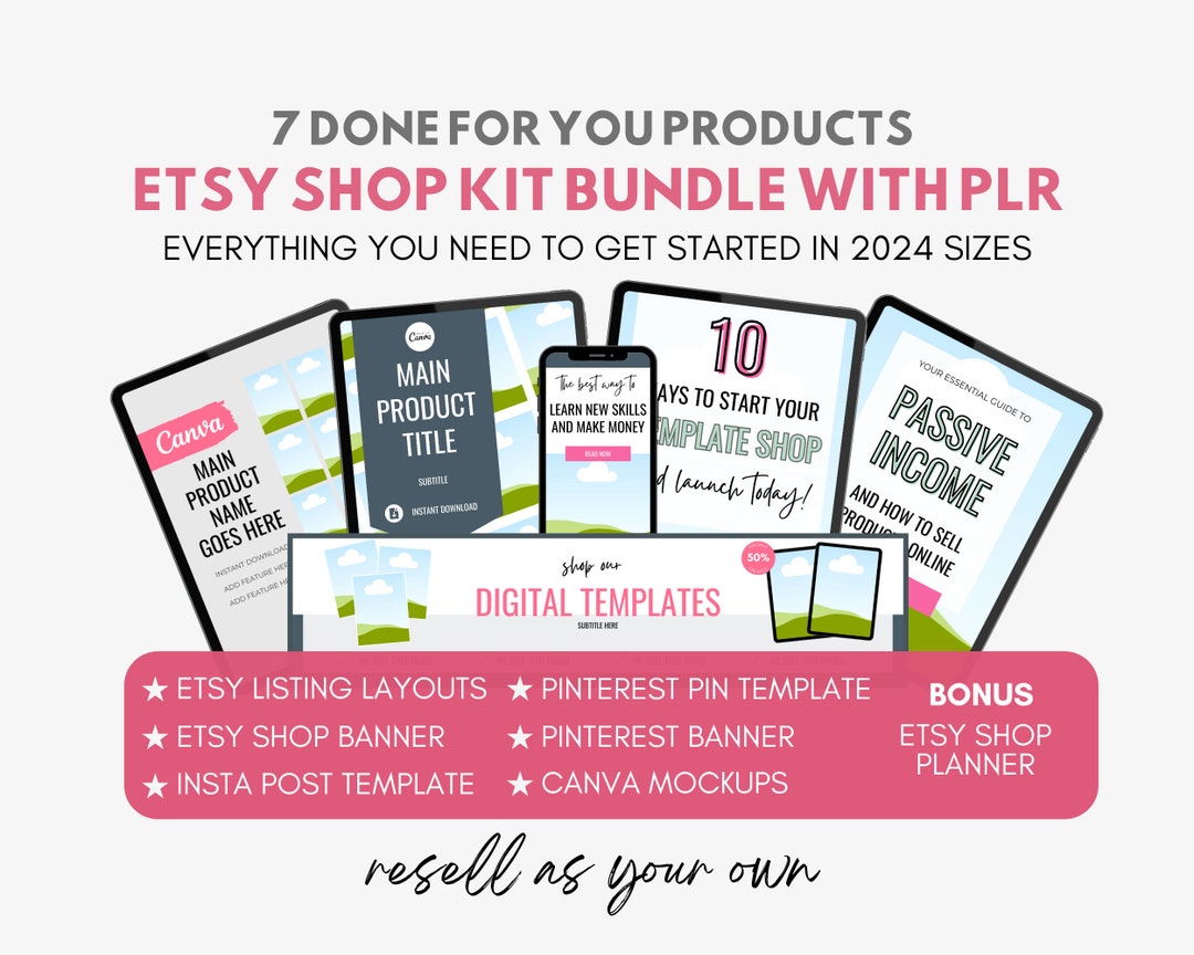 Etsy Shop Kit Bundle With MRR & PLR. Etsy Layout. Etsy Shop Template ...