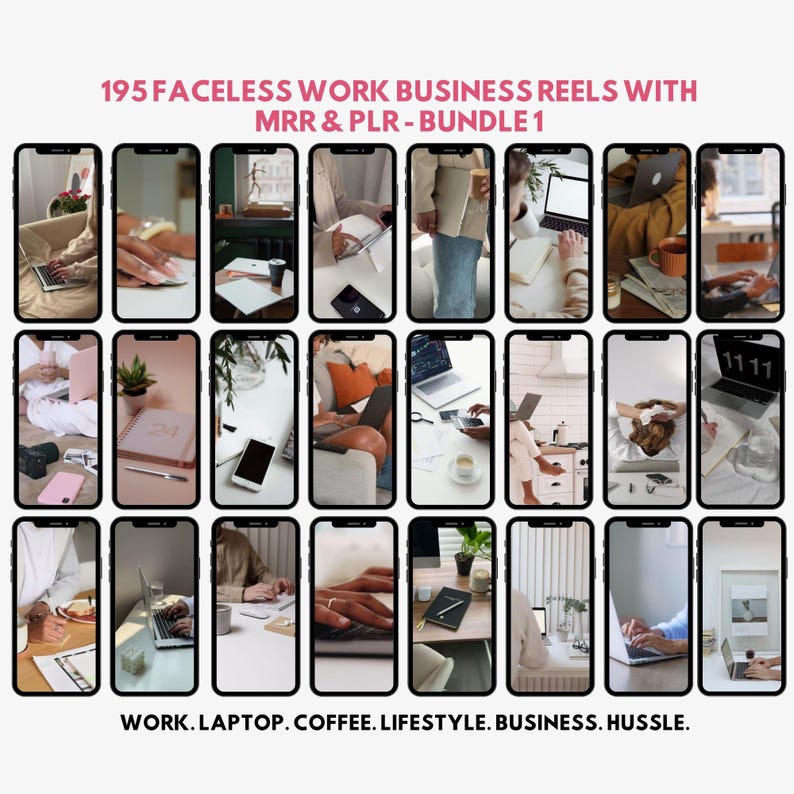 Faceless Work Reels With PLR MRR. Laptop Reels. Business Reels ...