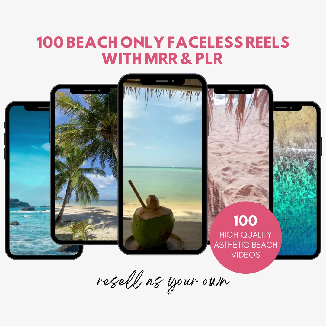 Faceless Beach Reels With PLR MRR. Summer Reels. Travel Reels. Vacation ...