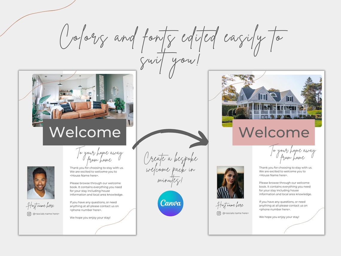Airbnb Host Welcome Book Template Fully Editable, Vacation Rental ...