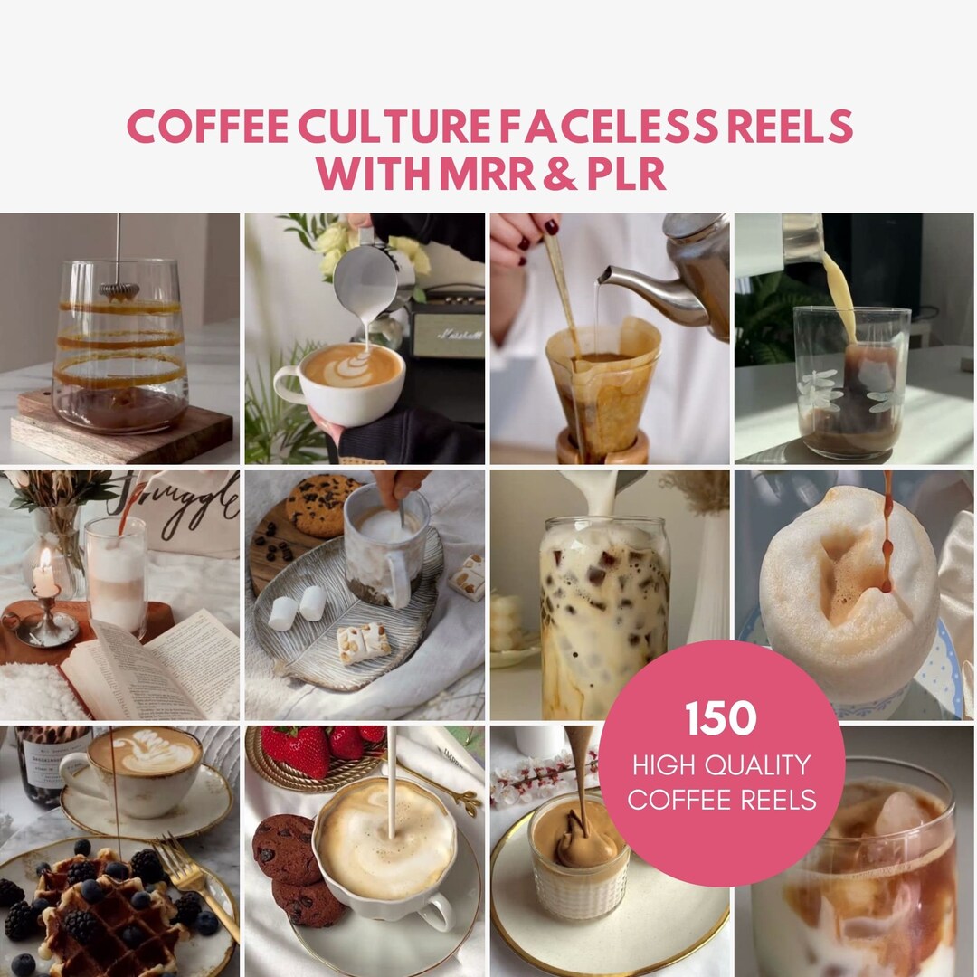 Coffee Reels With MRR & PLR. Faceless Coffee Pour Videos. Faceless ...