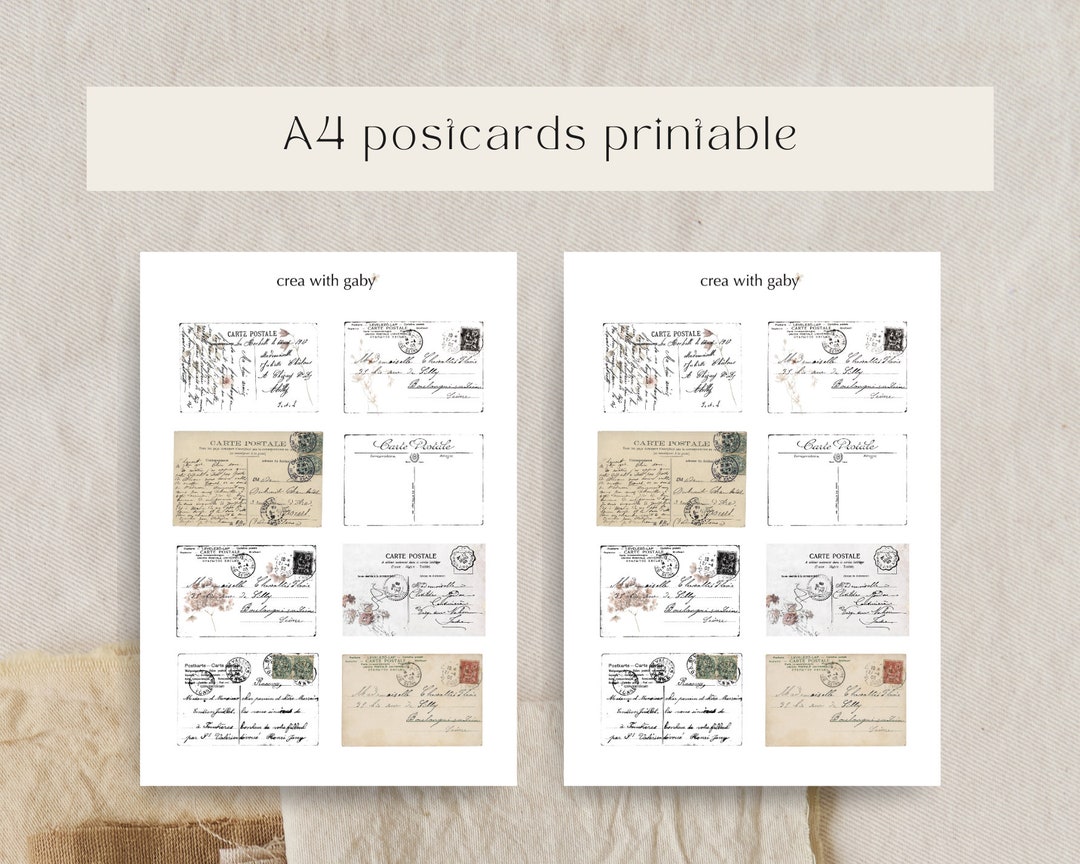Postcards Printables for Journaling, Decorations, and Scrapbooking ...