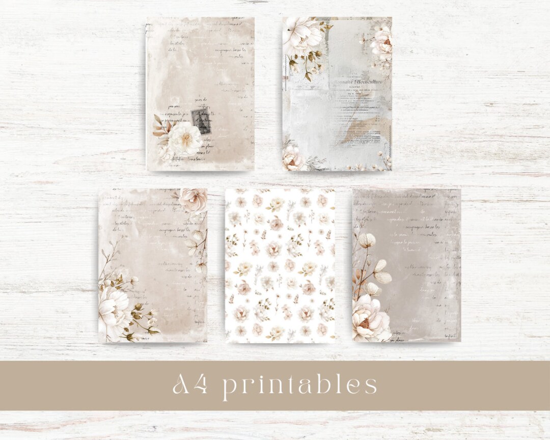Five Background Printables. Digital Background, Downloadable Journaling ...