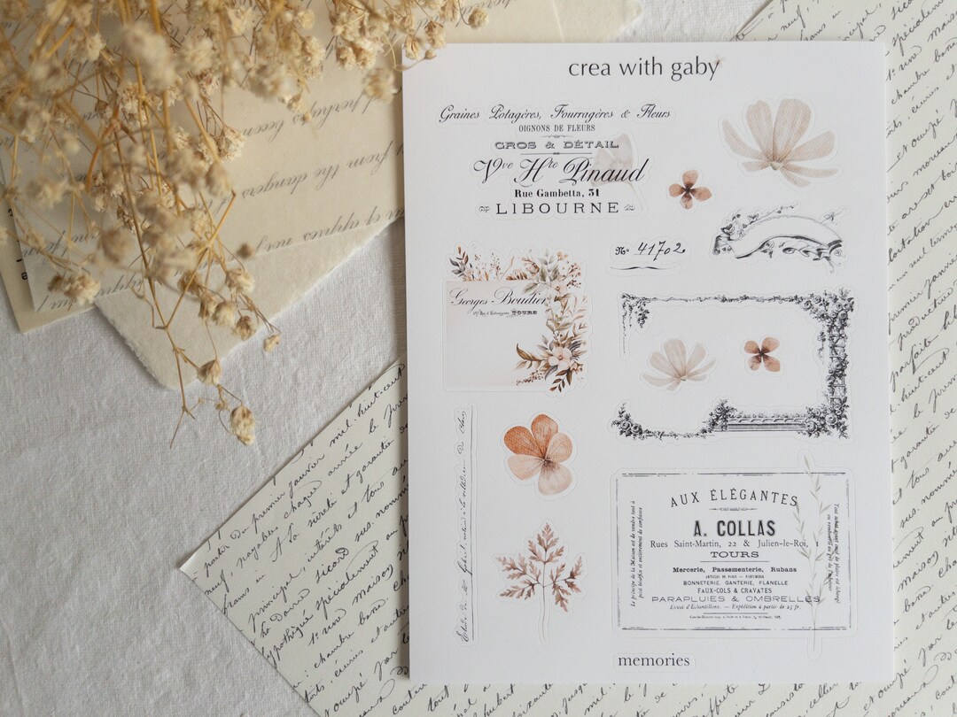Vintage Aesthetic Stickers, Deco Stickers for Layering, Journaling ...