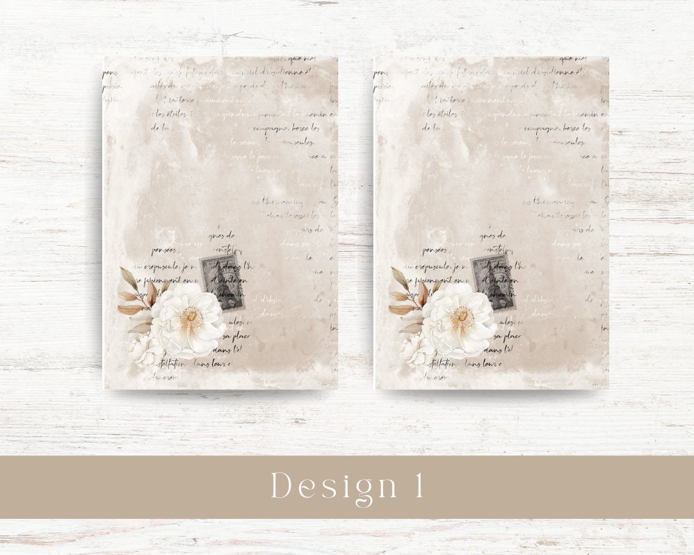 Journaling Printable. Floral Pattern Paper for Journaling, Crafts and ...