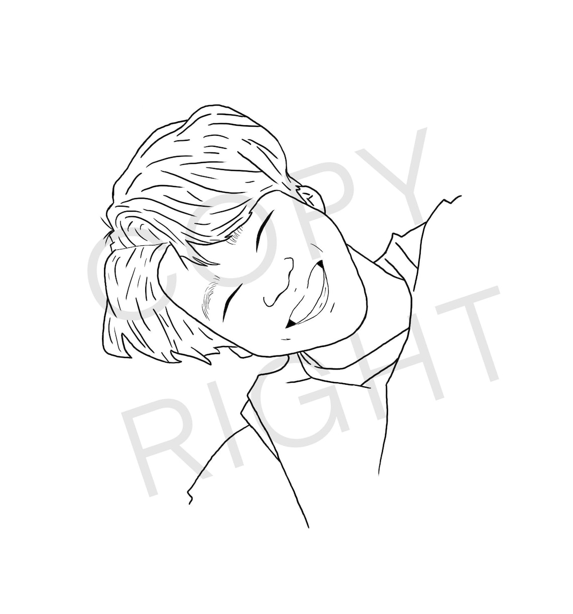 BTS Jimin | Park Jimin | Digital Art Line Drawing Downloadable File ...