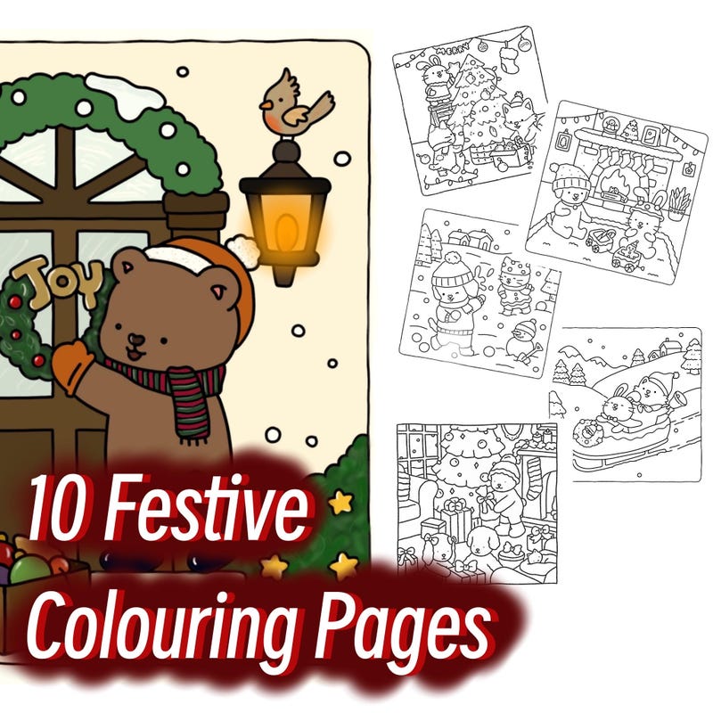 Fuzzy Hygge Coloring Book - Etsy