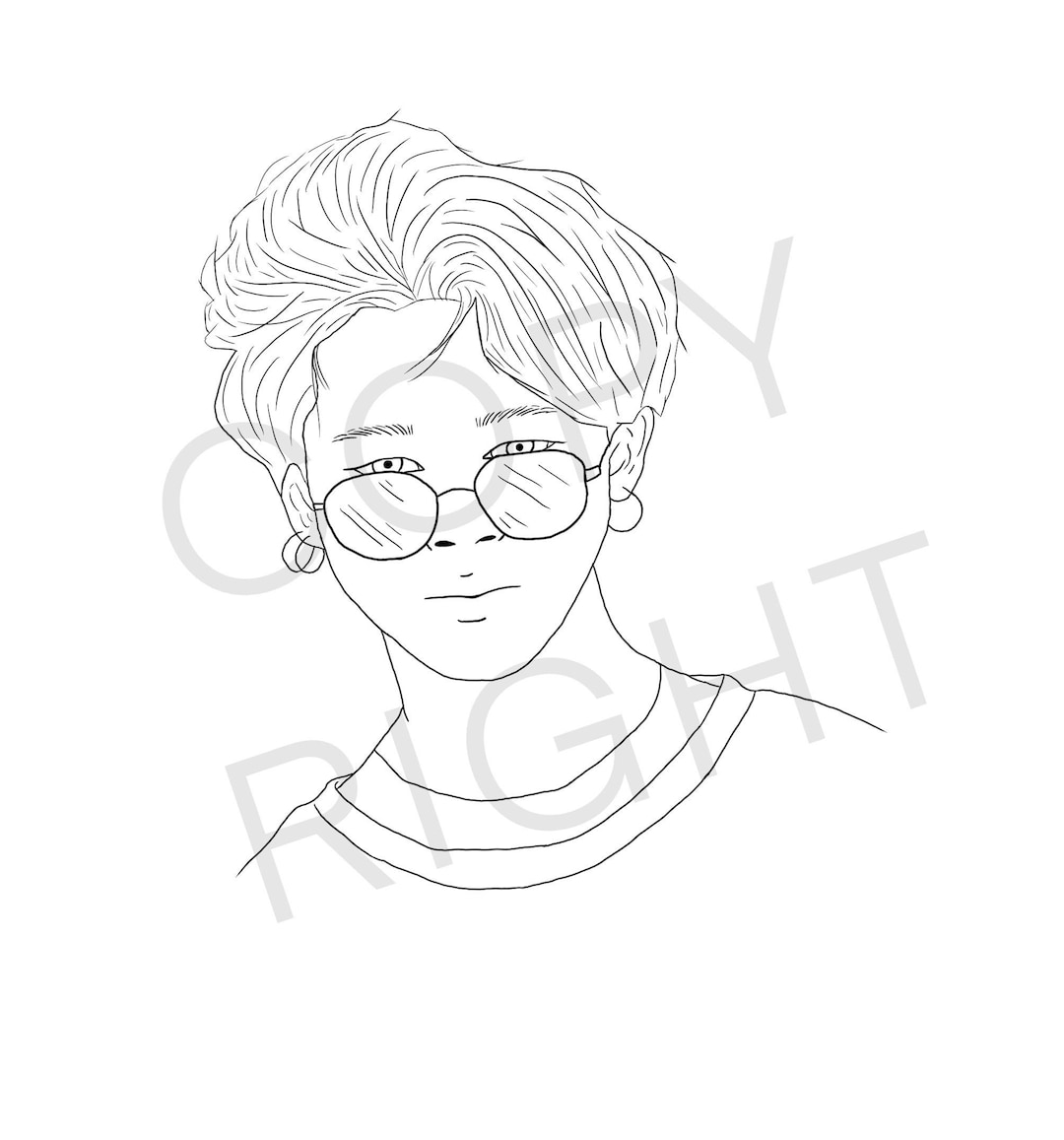 BTS Park Jimin Digital Art Line Drawing Downloadable File - Etsy