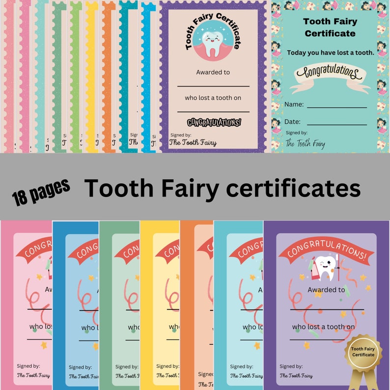 Printable Tooth Fairy Certificates and Letter Templates for Boys and ...