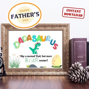 Printable Fathers Day Card Fathers Day Wall Art Prints Dadasaurus Print ...
