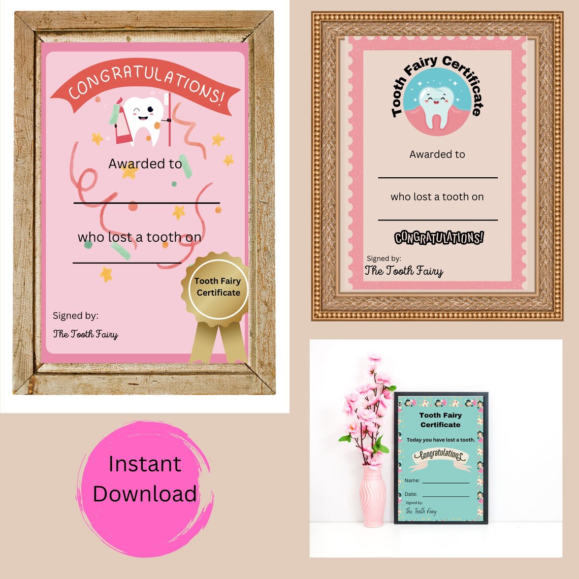 Tooth Fairy Bundle for Girls | Tooth Fairy Certificates | Letter From ...