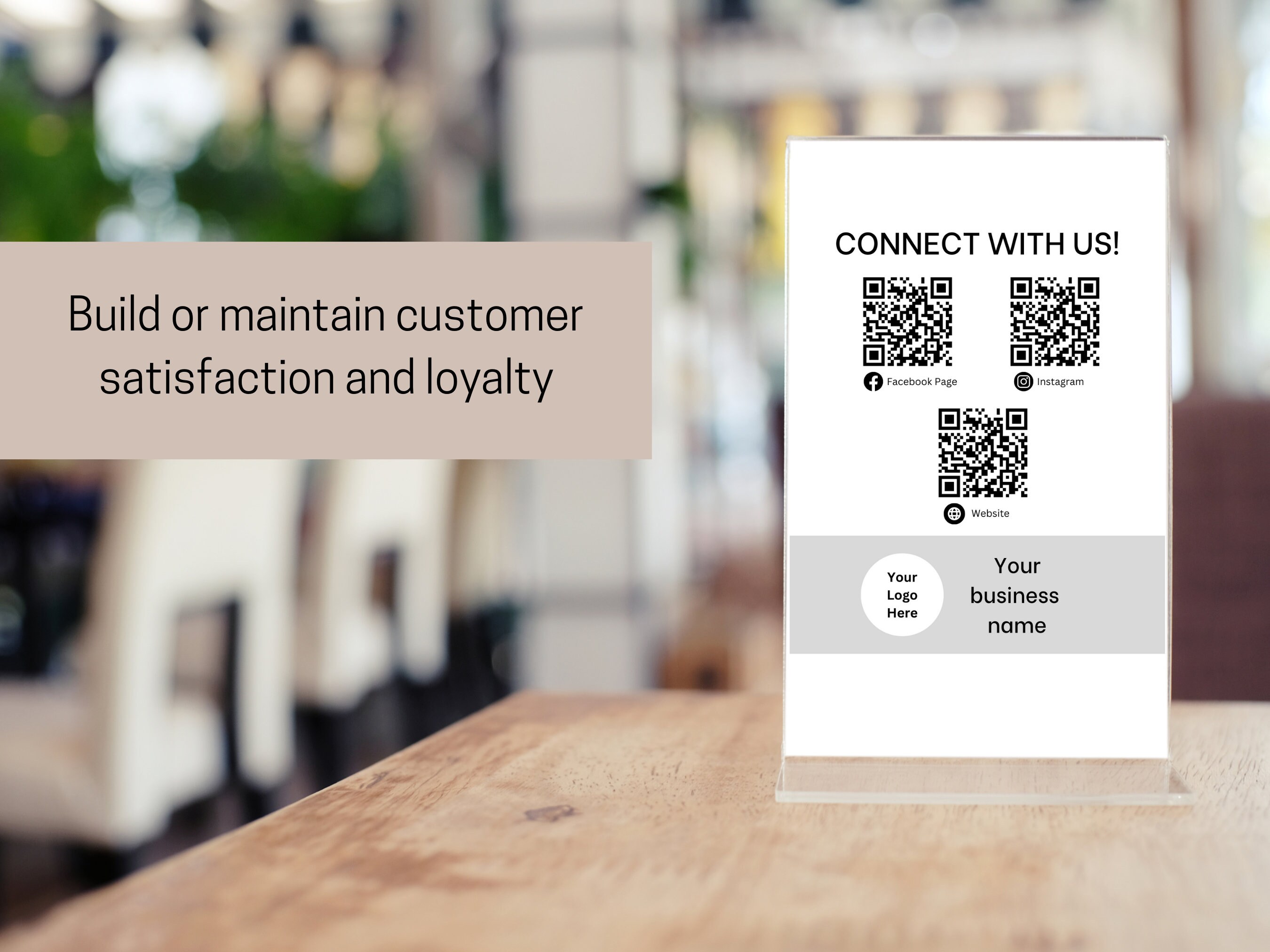 QR Code Sign Event Social Media Business Review Sign Template Custom QR ...