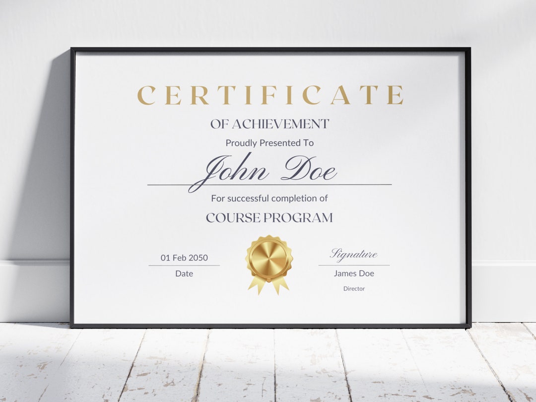 Student Award Certificate Achievement Editable Certificate Completion ...