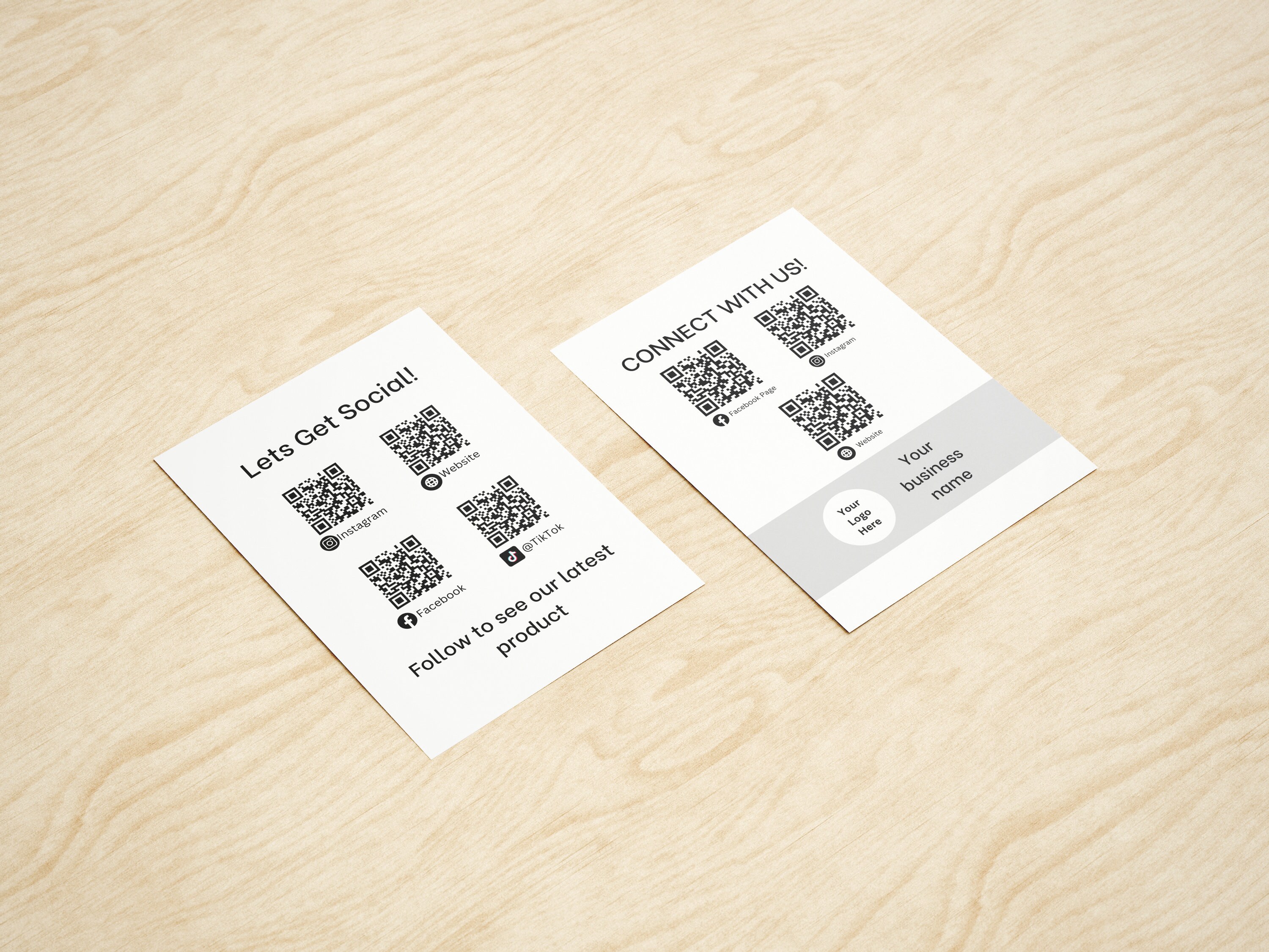 QR Code Sign Event Social Media Business Review Sign Template Custom QR ...