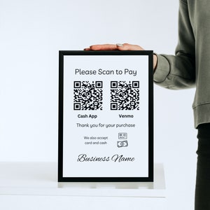 Scan to Pay QR Template Sign Price List Code Business Venmo Custom QR ...