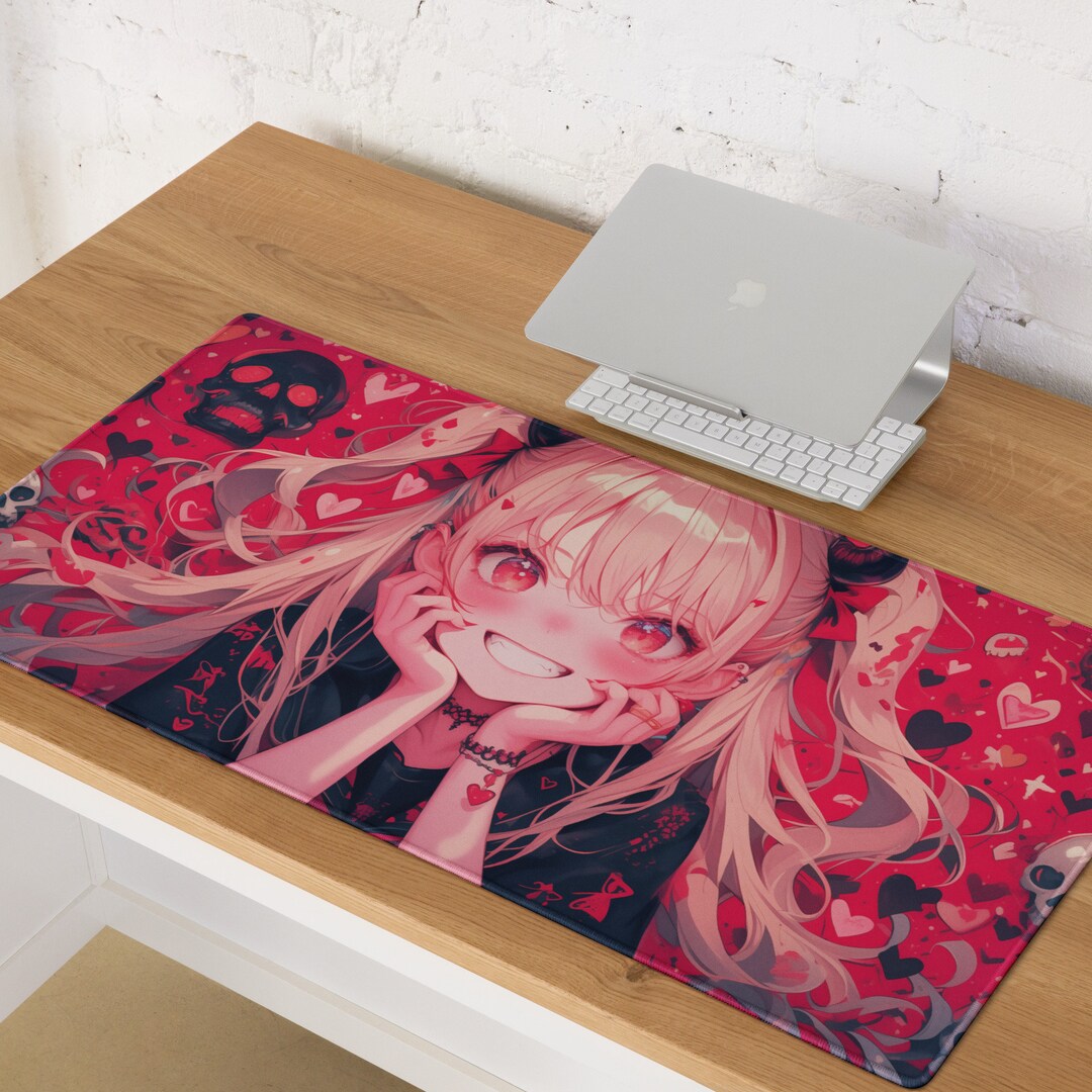 Cute Kawaii Yandere Girl With Devilish Smile Play Mat / Mouse Pad ...