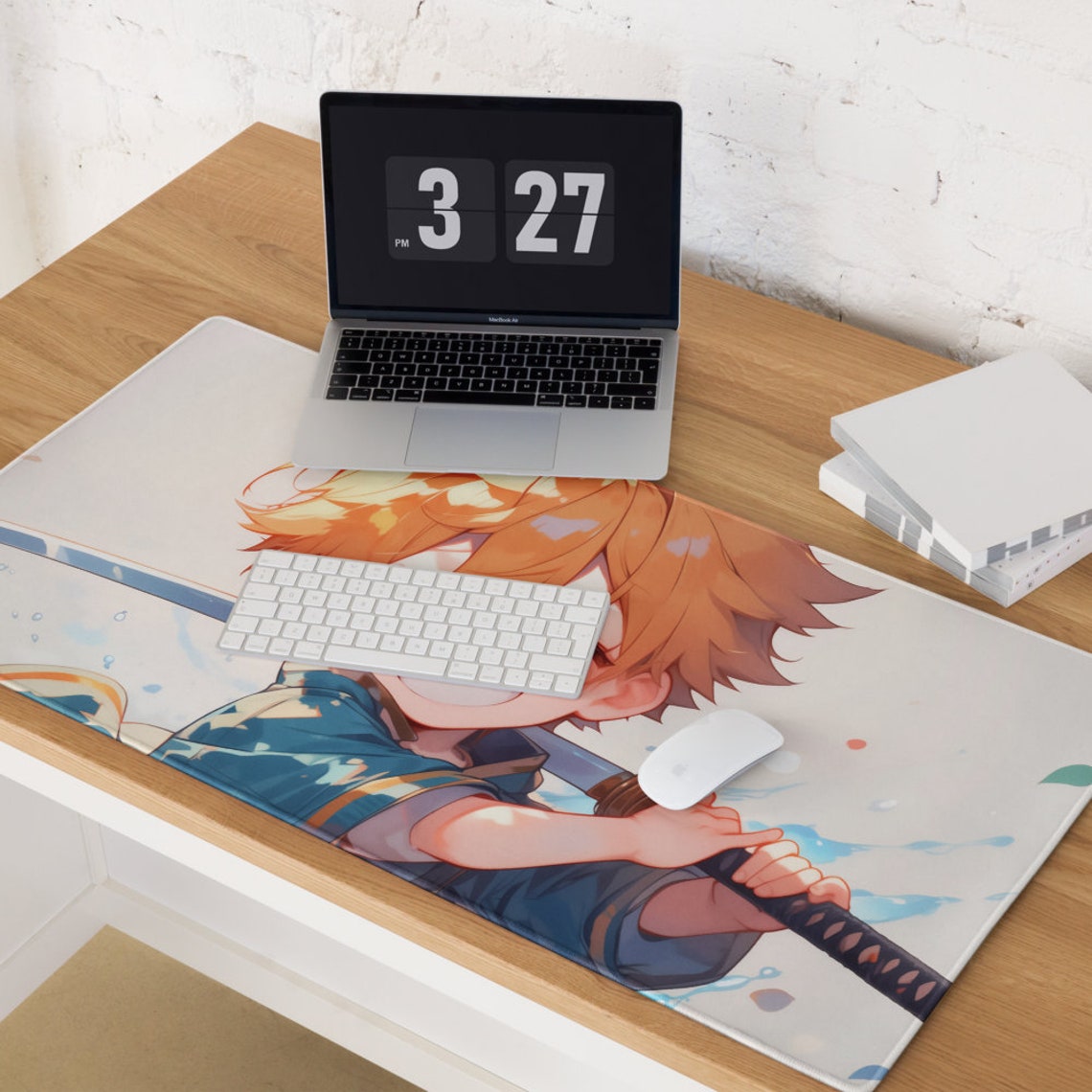 Kawaii Anime Boy With Katana Mat Cute Manga Inspired Design, Play Mat ...