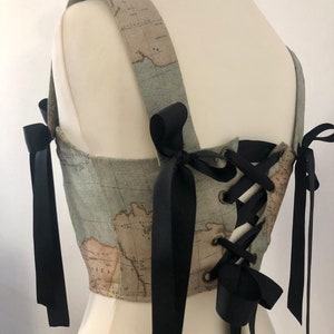 World Map Bodice - Corset Top With Atlas Print - Traveler Clothes Ideas ...