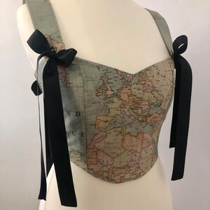 World Map Bodice - Corset Top With Atlas Print - Traveler Clothes Ideas ...