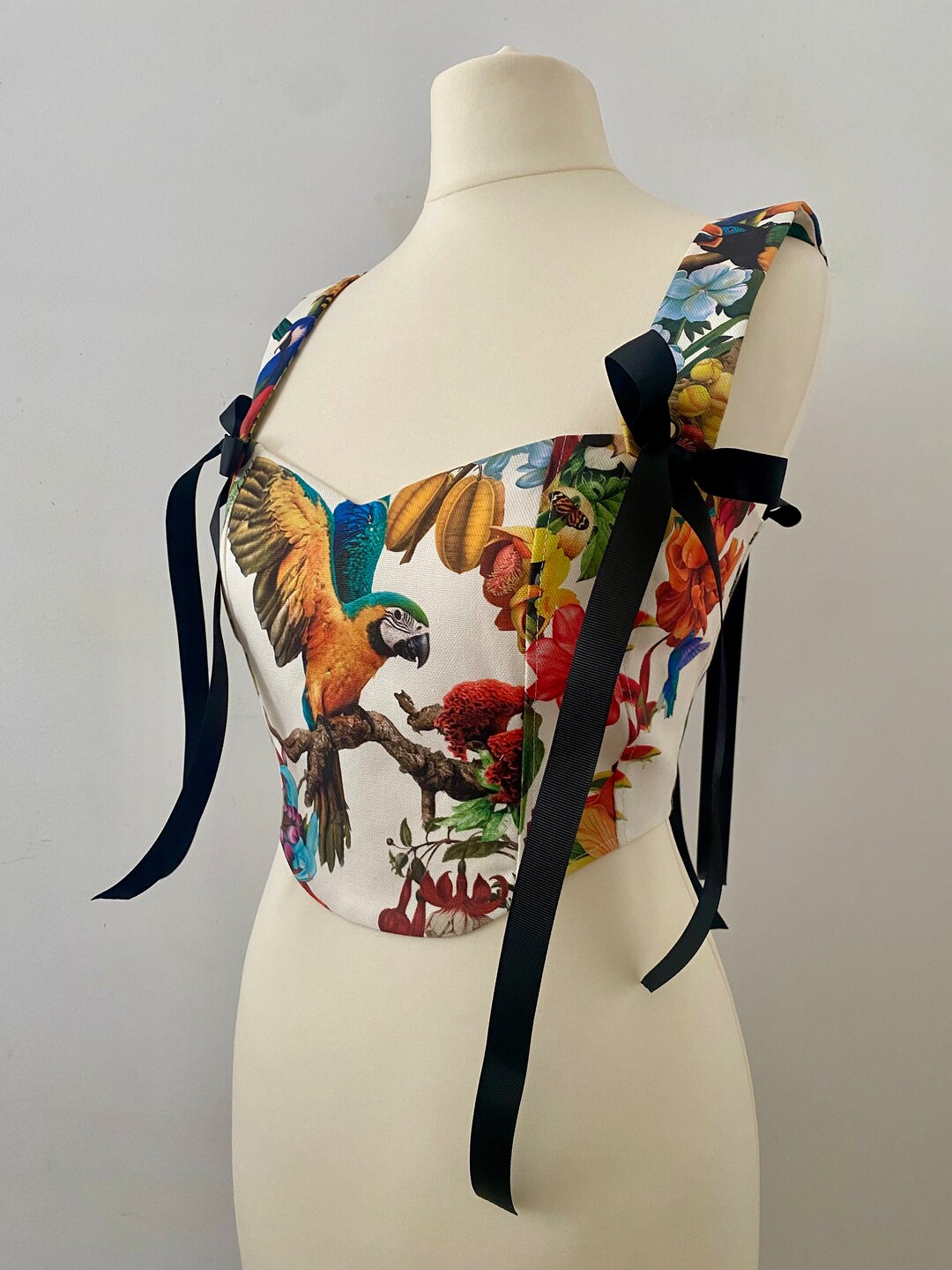 Birds of Paradise - Tropical Garden Corset - Parrot Paradise Bodice ...