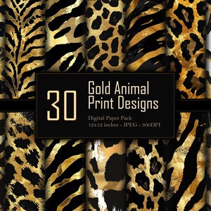 Gold Animal Print Designs, Commercial Use, 300 DPI - Etsy