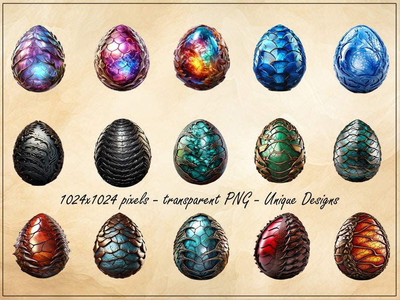 Dragon Egg Clip Art Pack, Digital Commercial Use Dragon Eggs ...