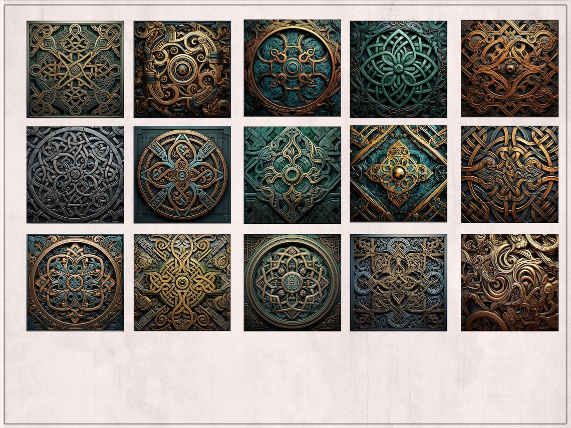 Celtic Knots and Designs Digital Paper Pack, Celtic Art, Commercial Use ...