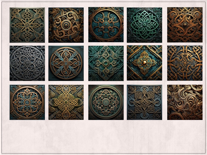 Celtic Knots and Designs Digital Paper Pack, Celtic Art, Commercial Use ...