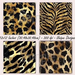 Gold Animal Print Designs, Commercial Use, 300 DPI - Etsy