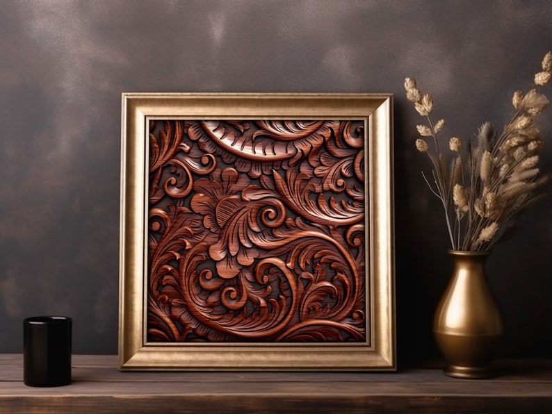 Majestic Mahogany Filigree Digital Paper Pack 50 Images, 12x12 Inch/30 ...