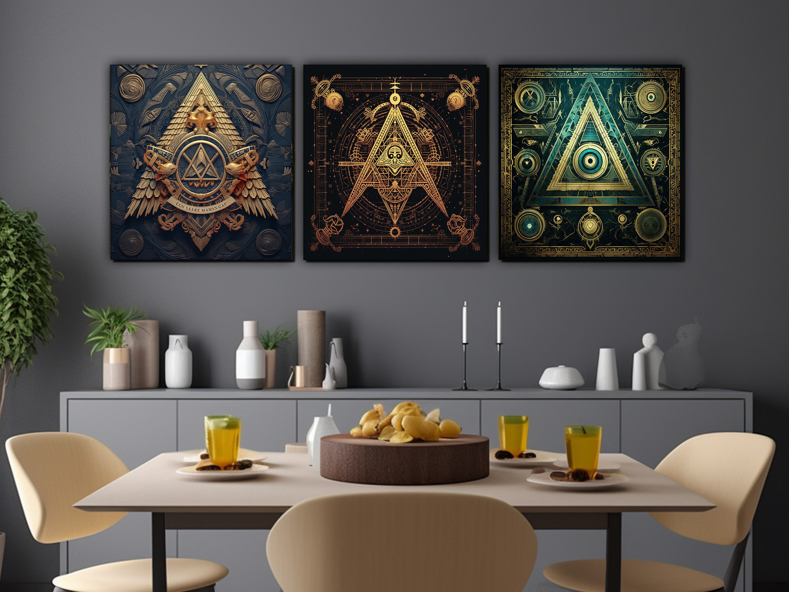 Secret Society Symbols Digital Paper Pack, Esoteric Emblems, Hidden ...