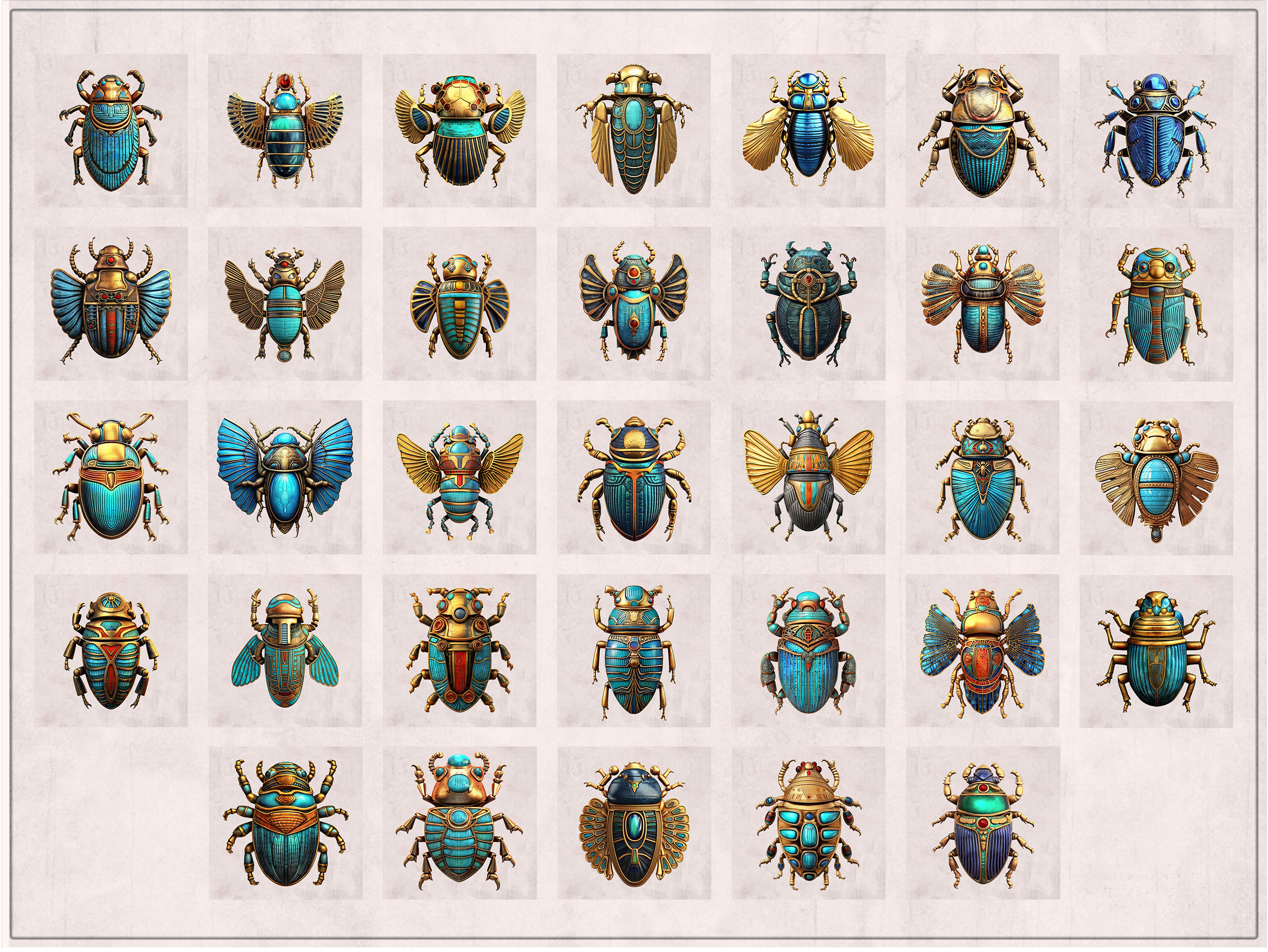Ancient Egyptian Scarabs Clip Art - 68 Transparent Pngs, 300dpi ...