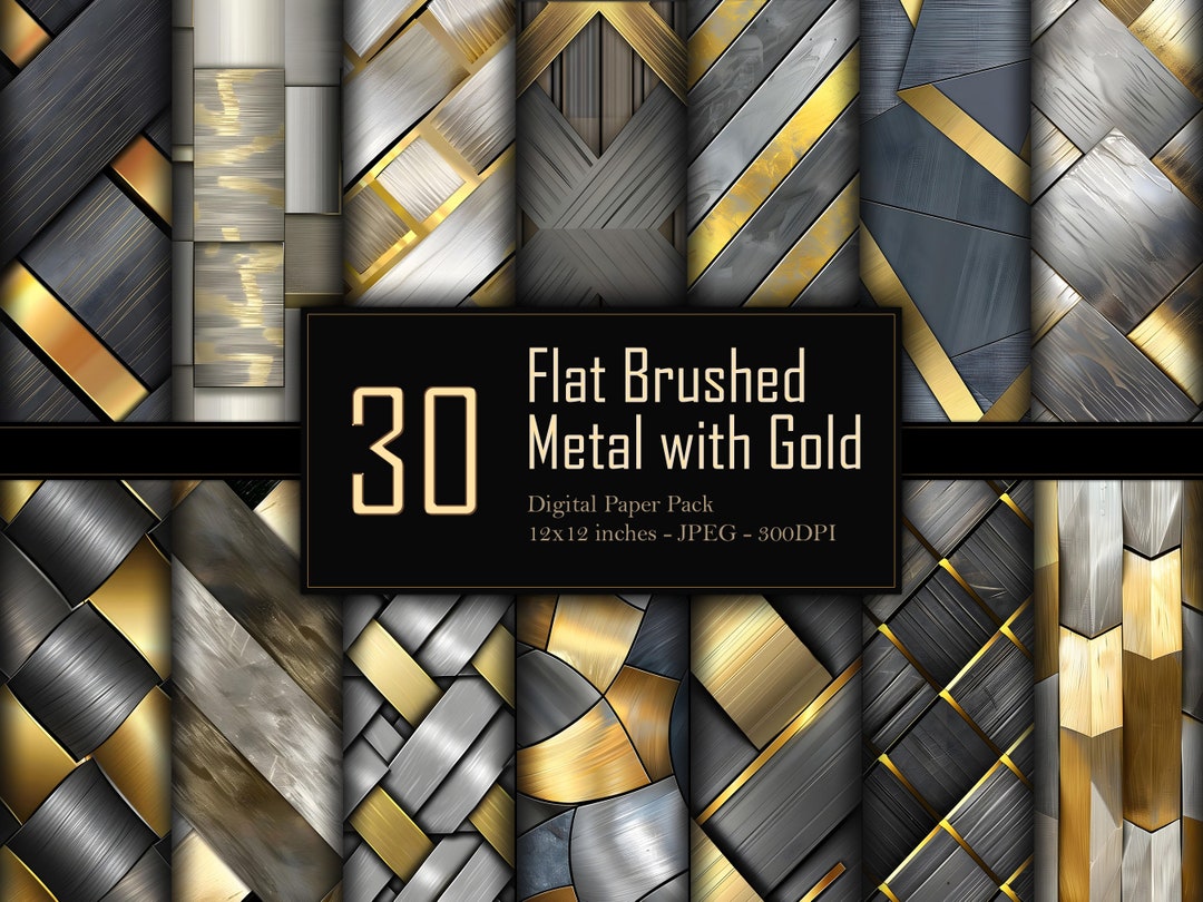 Flat Brushed Metal Texture With Gold, Commercial Use, 300 DPI - Etsy