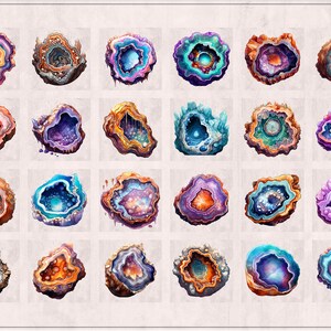 Luxury Geode Commercial Use Clipart - 24 Transparent Pngs, 12x12 Inch ...