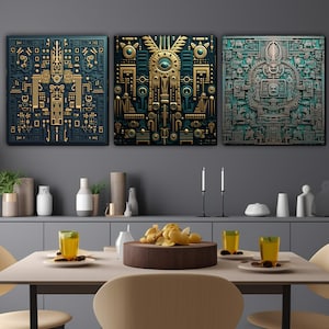 Ancient Aztec Murals Digital Paper Pack, Aztec Art Background, Mayan ...