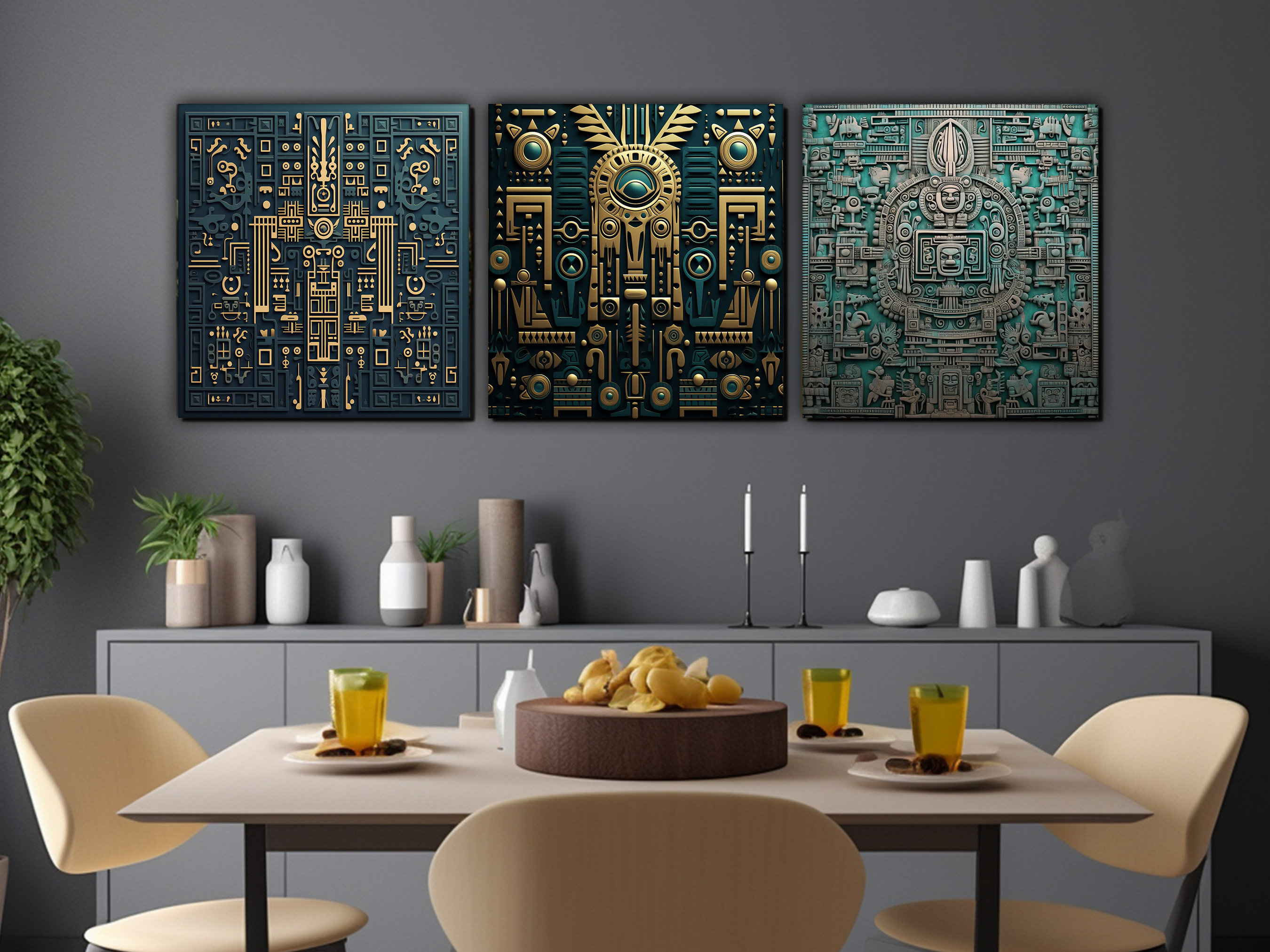 Ancient Aztec Murals Digital Paper Pack Aztec Art Background - Etsy