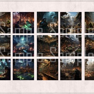 Fantasy Orc & Goblin Market Digital Paper Pack, Mystical Marketplace ...