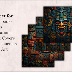 Ancient Mayan Murals, Mayan Art, Mayan Digital Paper Pack, 300DPI ...