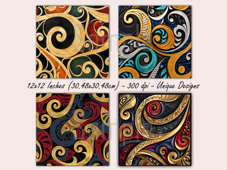 Gold Maori Digital Art, Commercial Use, 300 DPI - Etsy