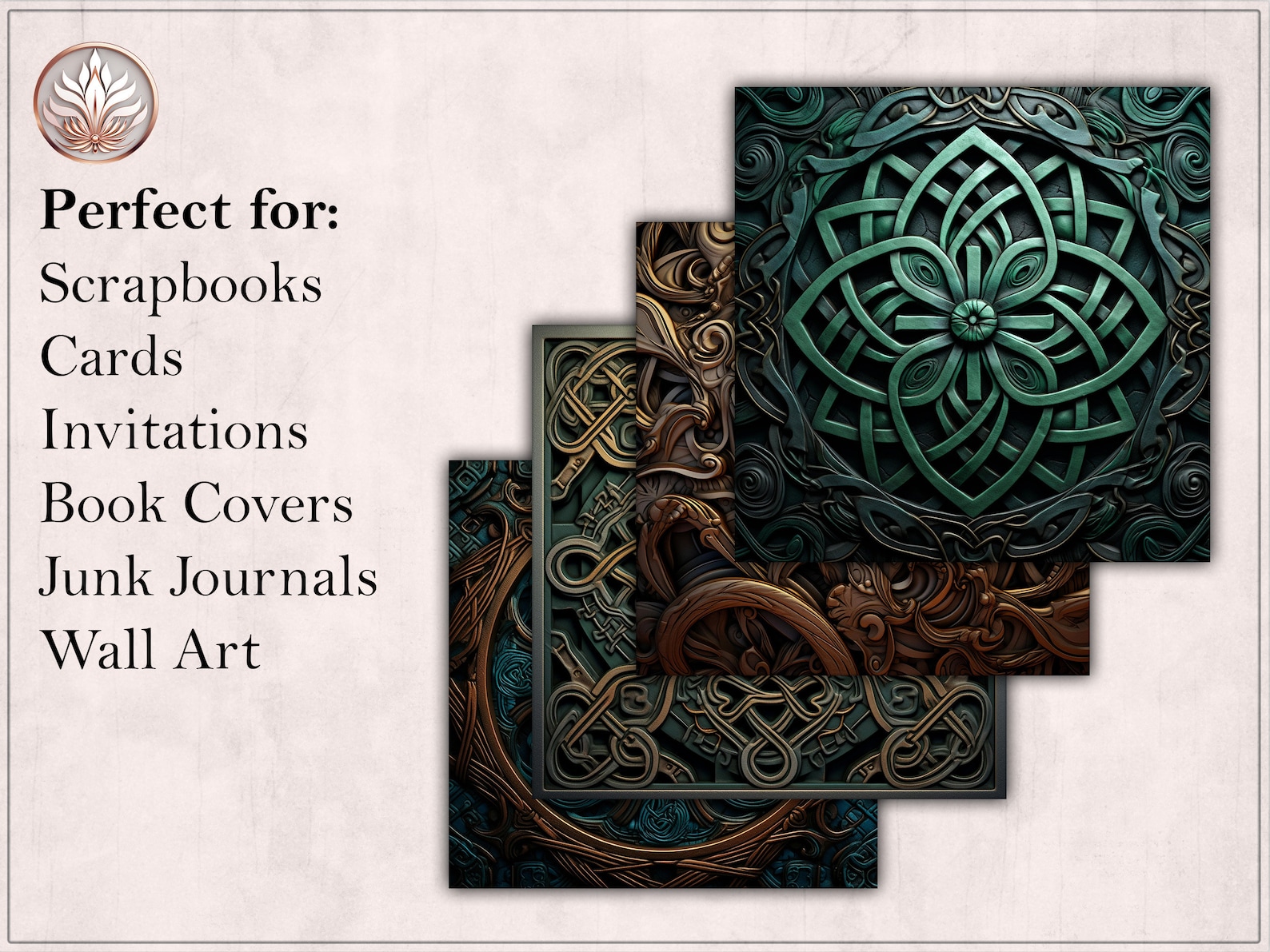 Celtic Knots and Designs Digital Paper Pack, Celtic Art, Commercial Use ...