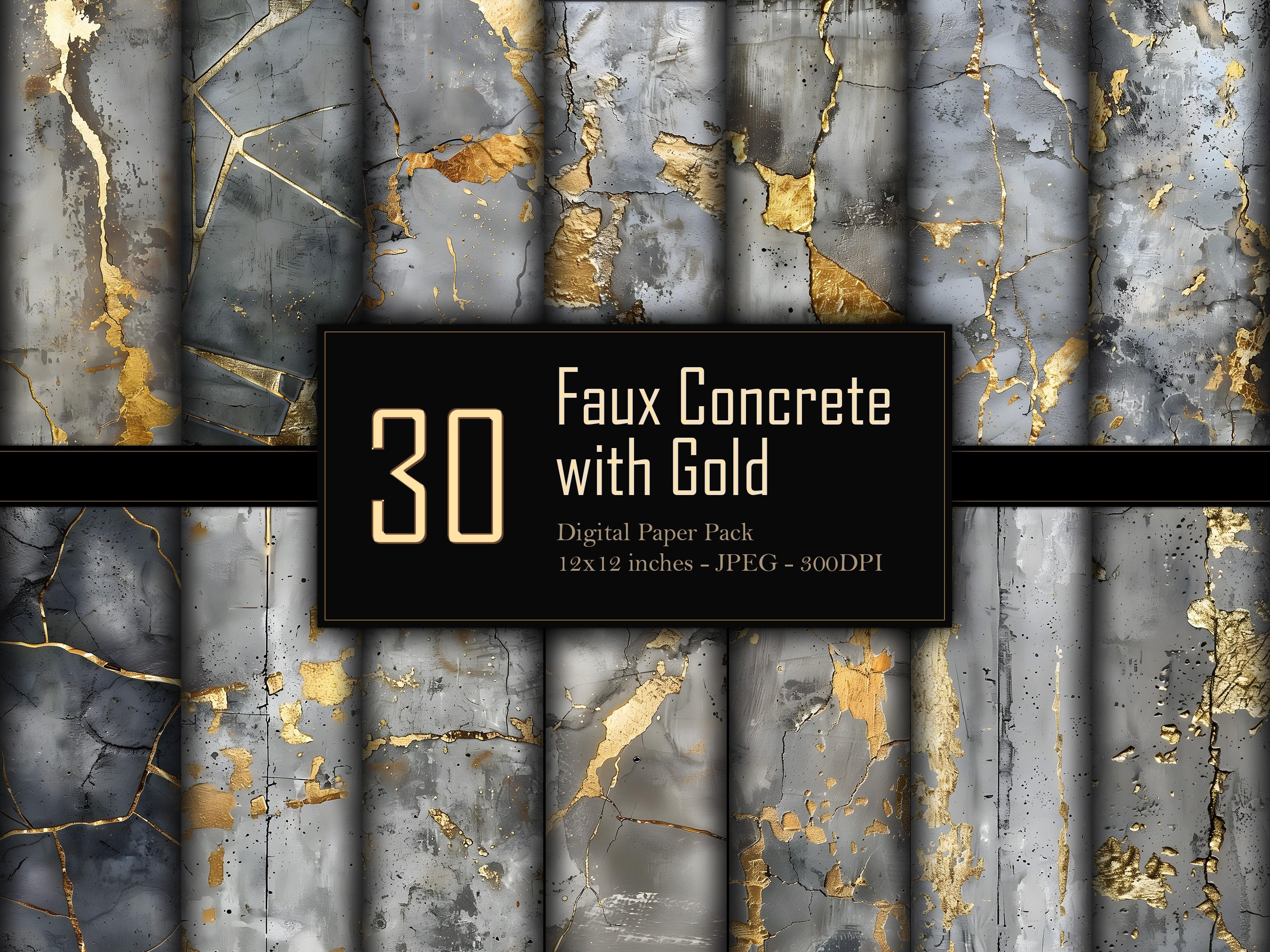 Faux Concrete Texture With Gold, Commercial Use, 300 DPI - Etsy