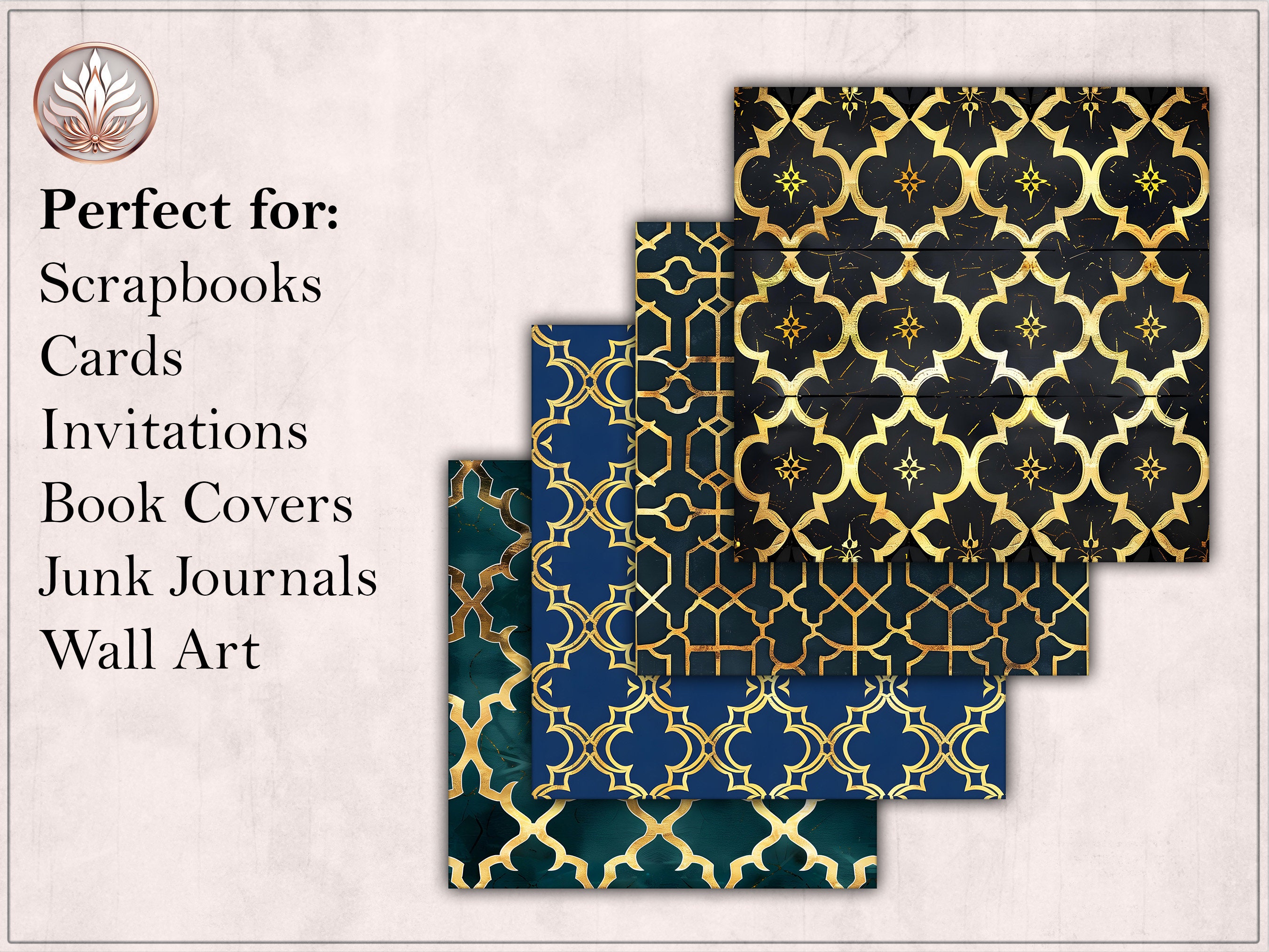 Moroccan Designs With Gold, Commercial Use, 300 DPI - Etsy