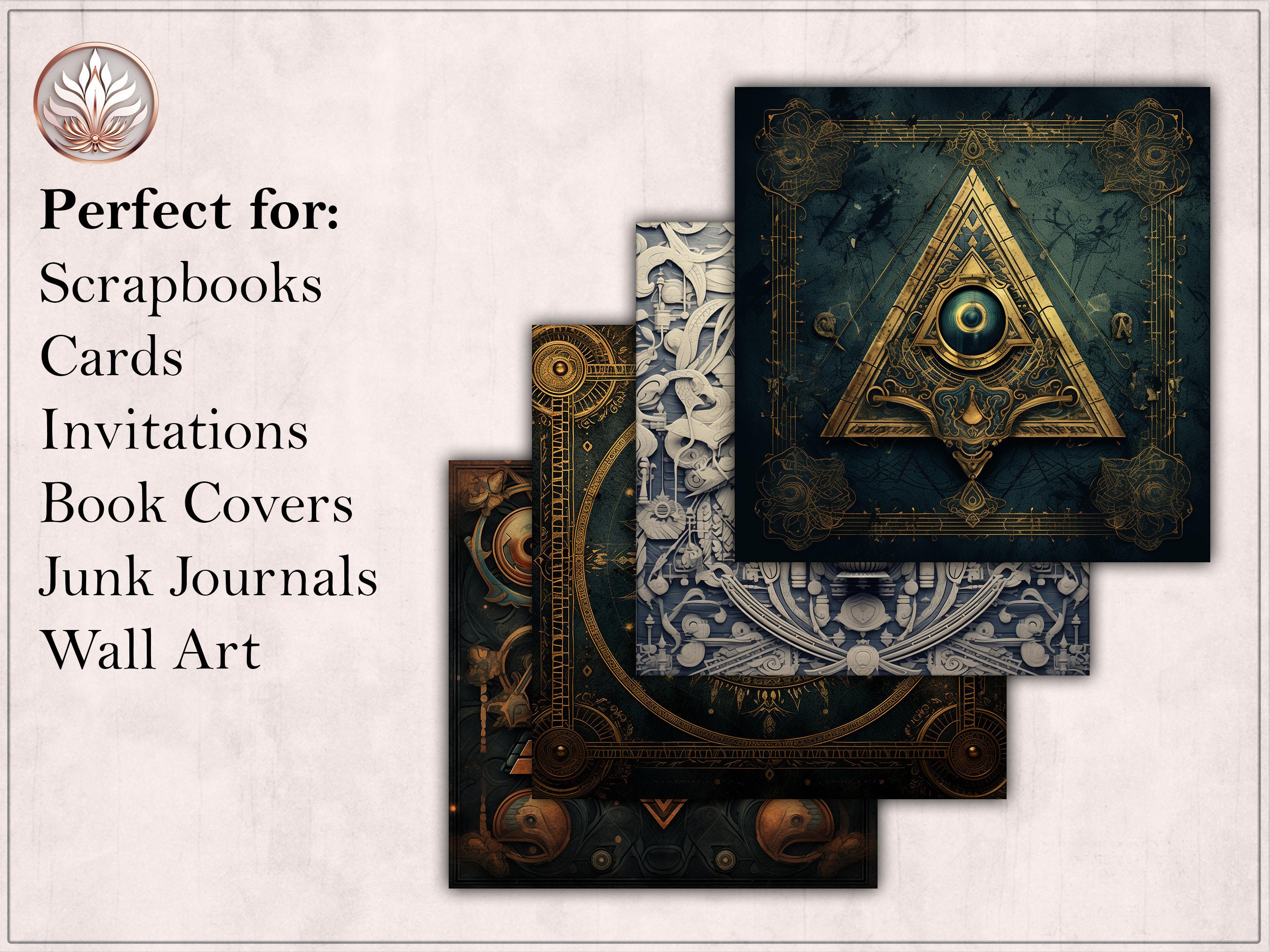 Secret Society Symbols Digital Paper Pack, Esoteric Emblems, Hidden ...