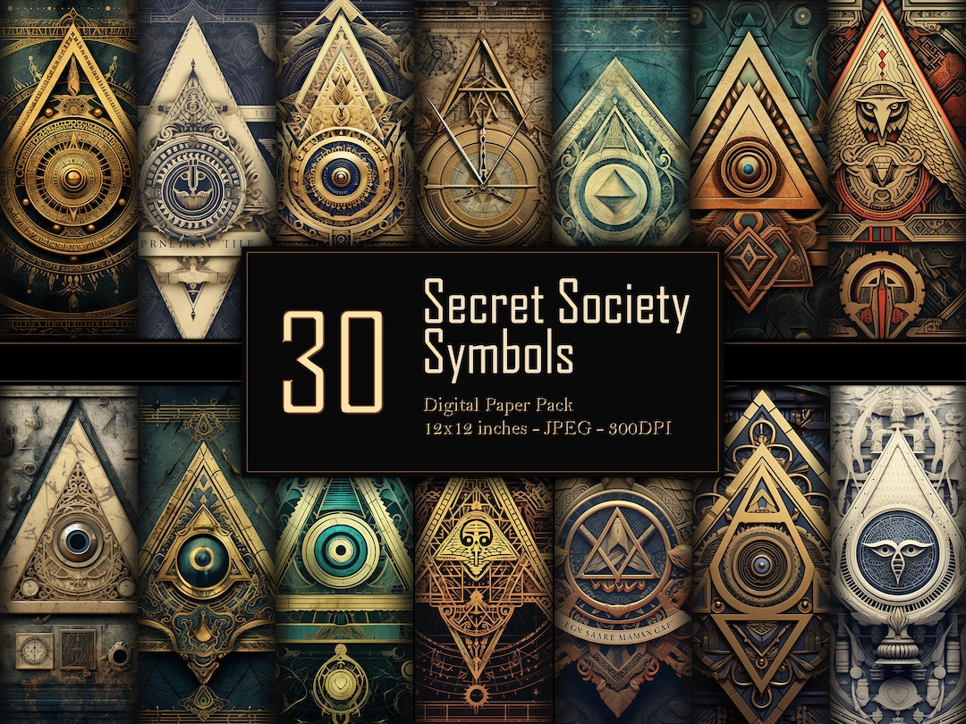 Secret Society Symbols Digital Paper Pack, Esoteric Emblems, Hidden ...
