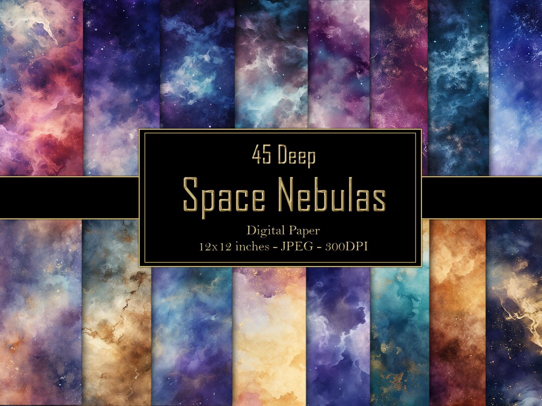 Deep Space Nebulas Digital Paper Pack, Space Backgrounds Prints, Cosmic ...