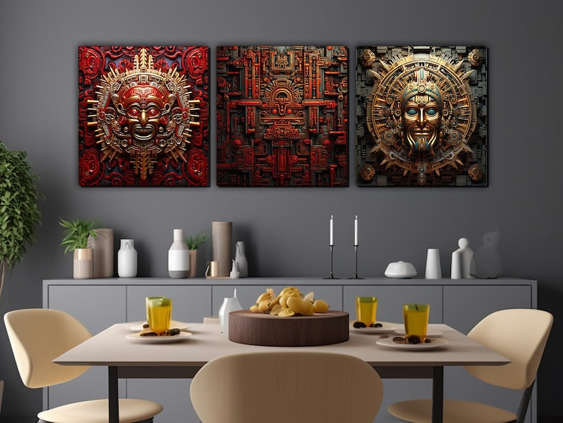 Gold Aztec Art Digital Paper Pack, 12x12 Inch, Ancient Motifs, Mayan ...