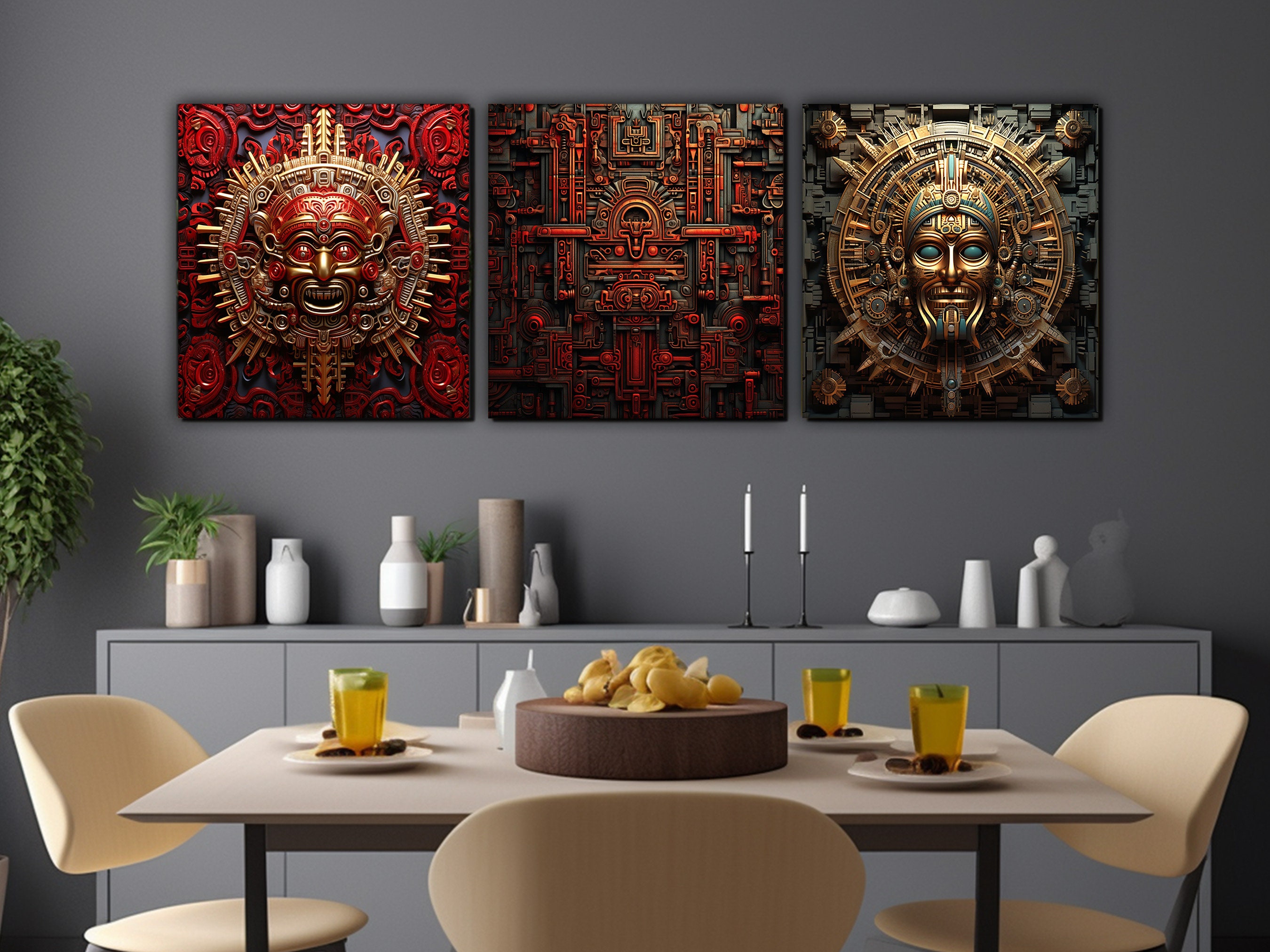 Gold Aztec Art Digital Paper Pack, 12x12 Inch, Ancient Motifs, Mayan ...